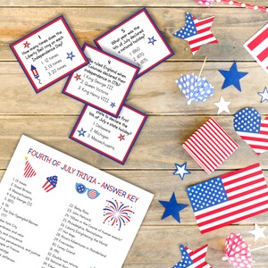 4th of July Trivia - 42 Question Cards - Independence Day Party Game ...