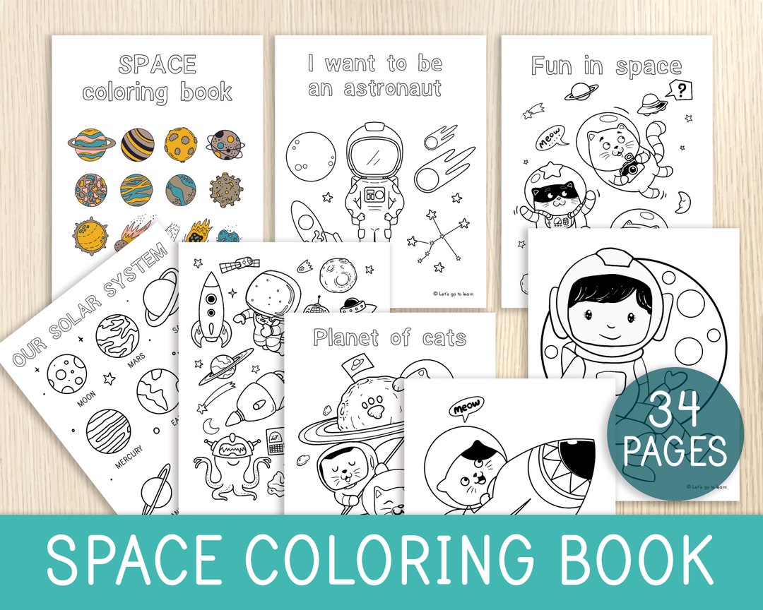 Space Coloring Book, Funny Coloring Sheets, Outer Space Pages ...