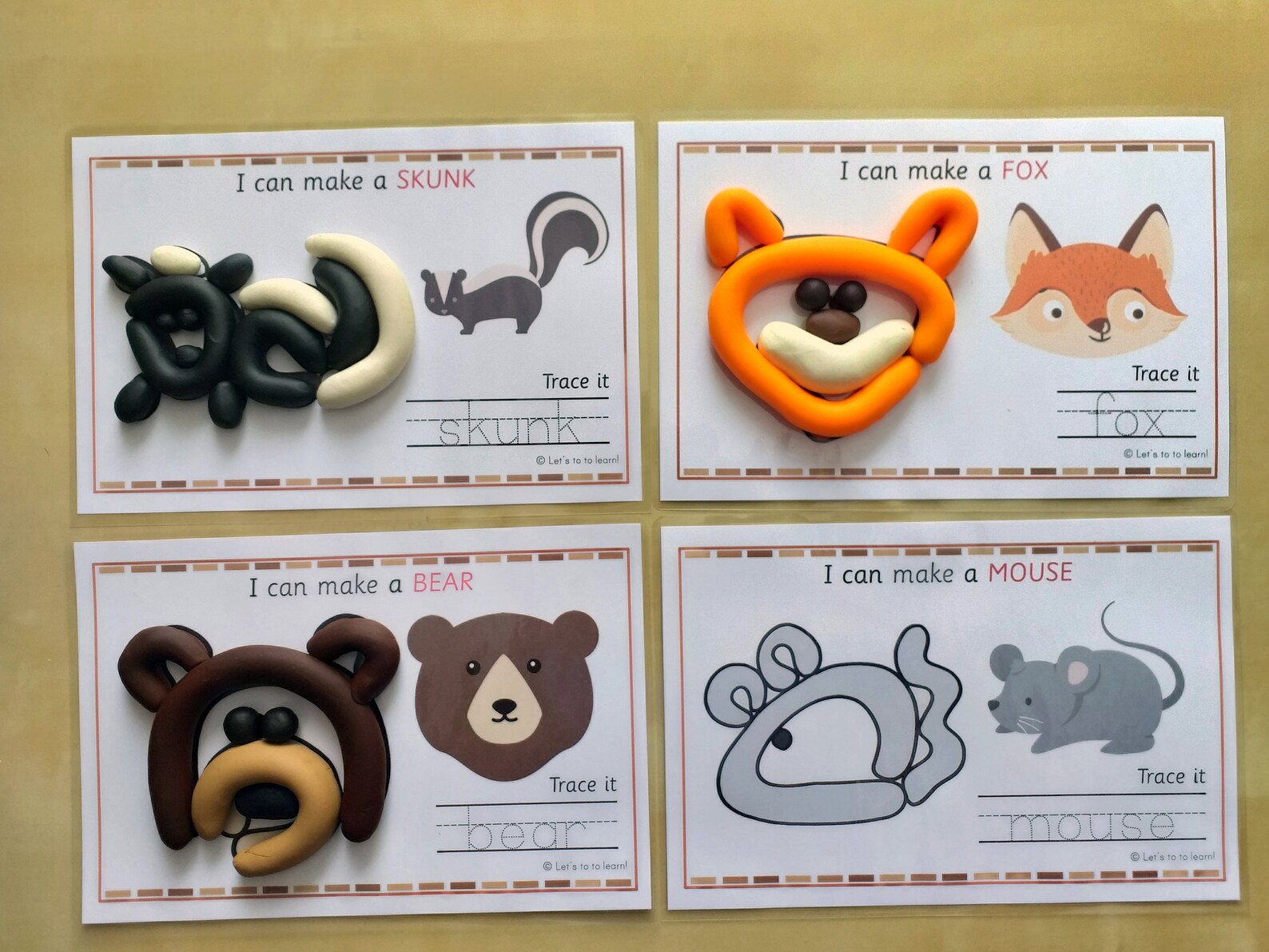 Forest Animals Playdough Mats Play Dough Activities - Etsy