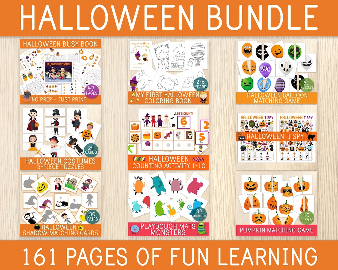 HALLOWEEN BUNDLE, Busy Book Pages, Coloring Pages, Matching Games ...