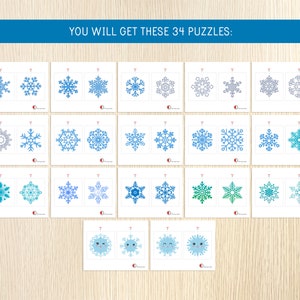 Winter Matching Game - Snowflakes Puzzles - Matching Activity - Toddler ...