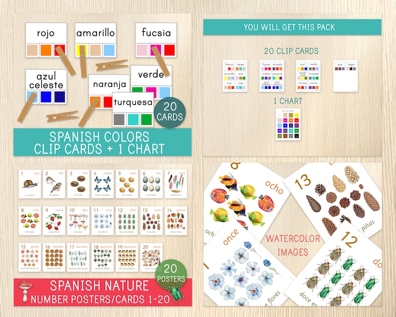 Spanish MEGA BUNDLE Spanish Worksheets Flashcards Calendar - Etsy