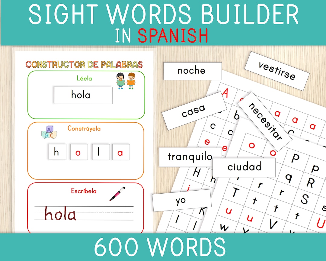 Sight Word Builder - SPANISH, 600 Words, Spelling Game, Elementary ...
