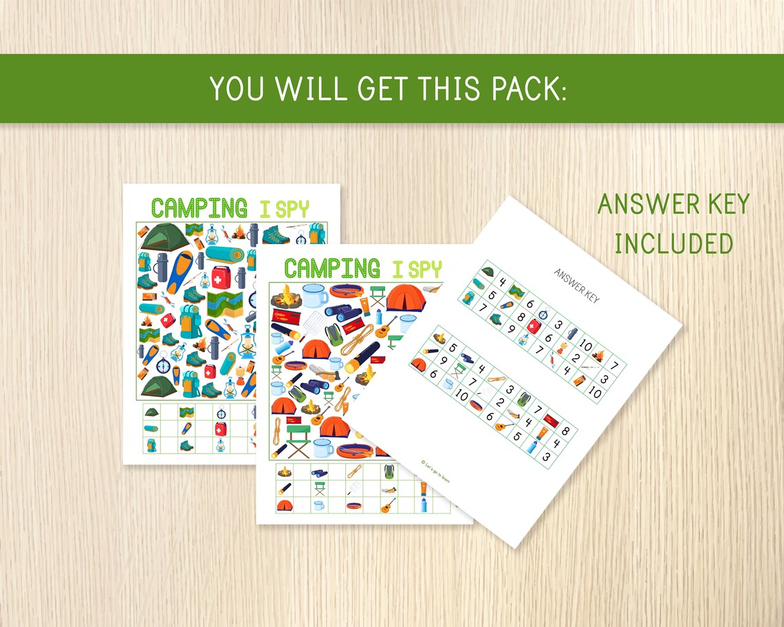 Camping I Spy Counting Game Look and Find Summer Camp - Etsy