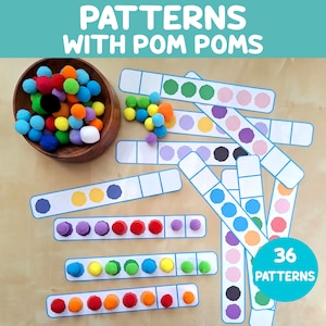 Patterns With Pom Poms for Kids - Printable Complete Patterns Mats ...