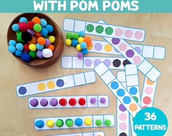 Patterns With Pom Poms for Kids - Printable Complete Patterns Mats ...