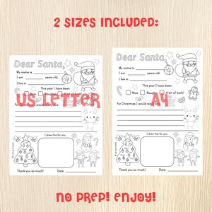 Letter to Santa Coloring Page - Kids Christmas Wish List - Printable ...