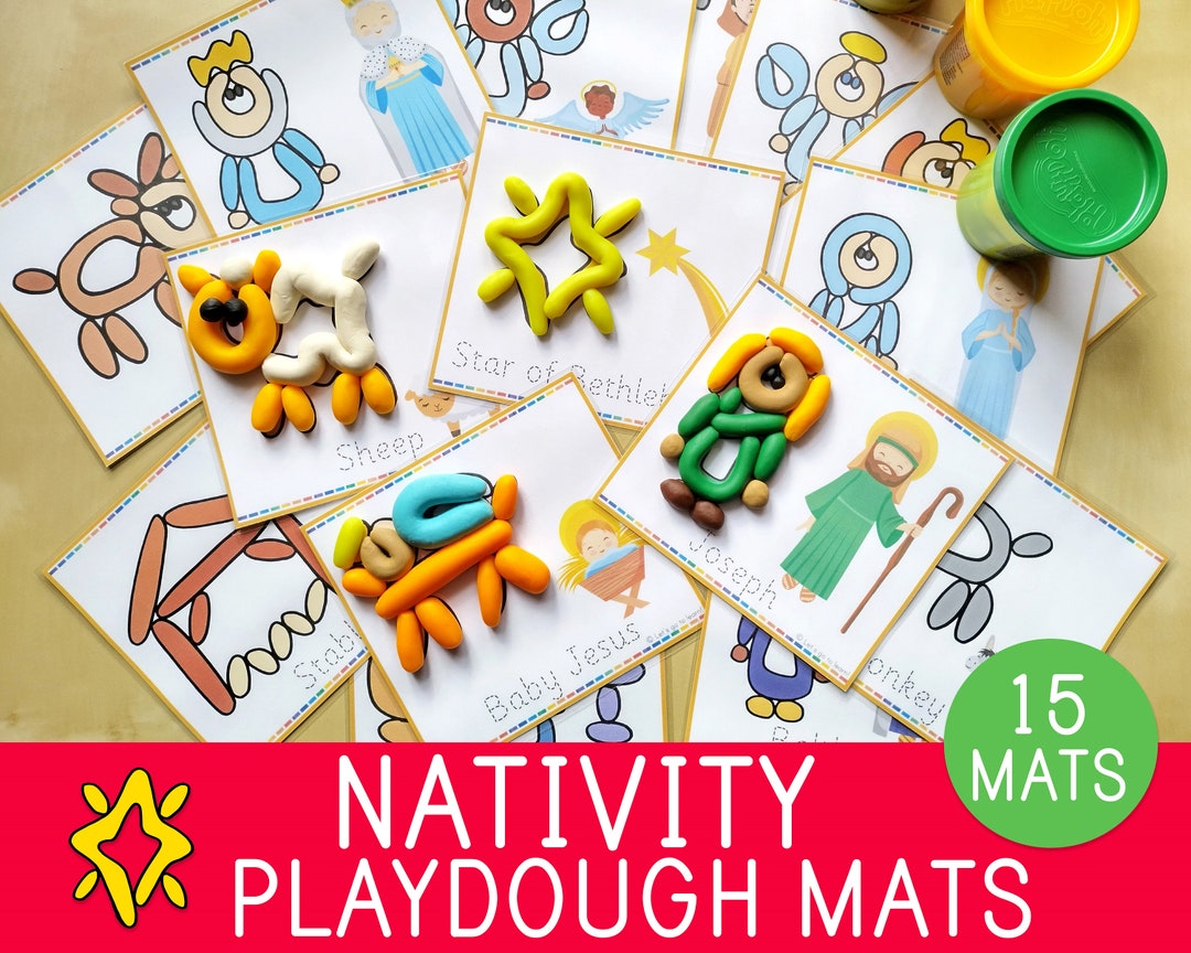 Nativity Playdough Mats, Christmas Characters, Play Doh Activity ...