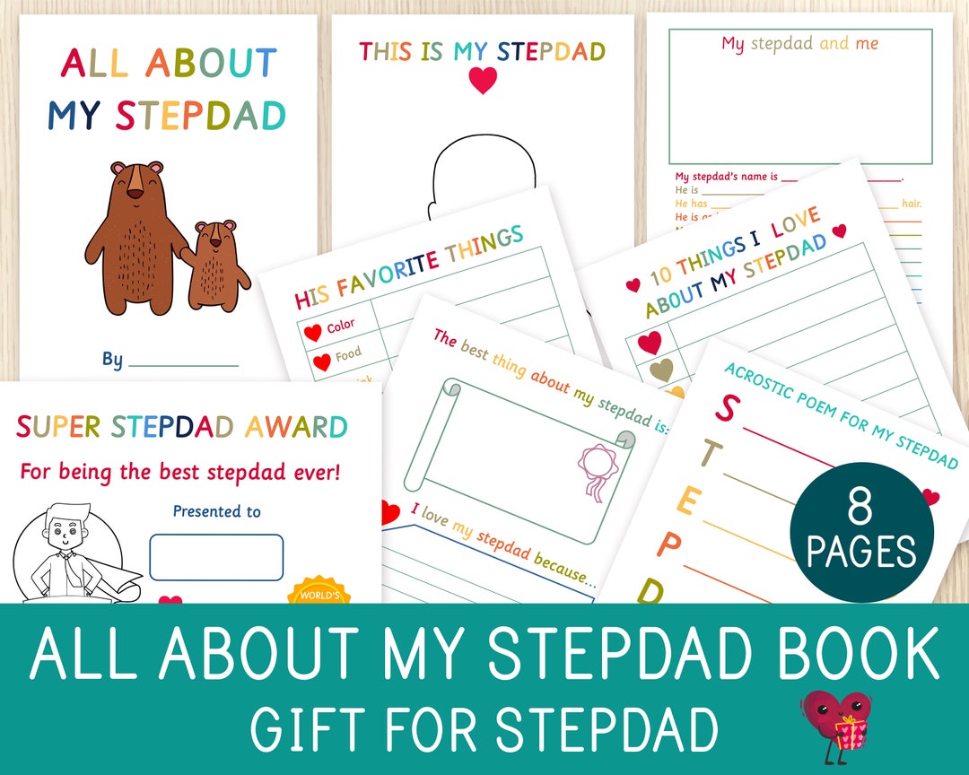 All About My Stepdad Book, Father's Day Gift, Birthday, Present for ...