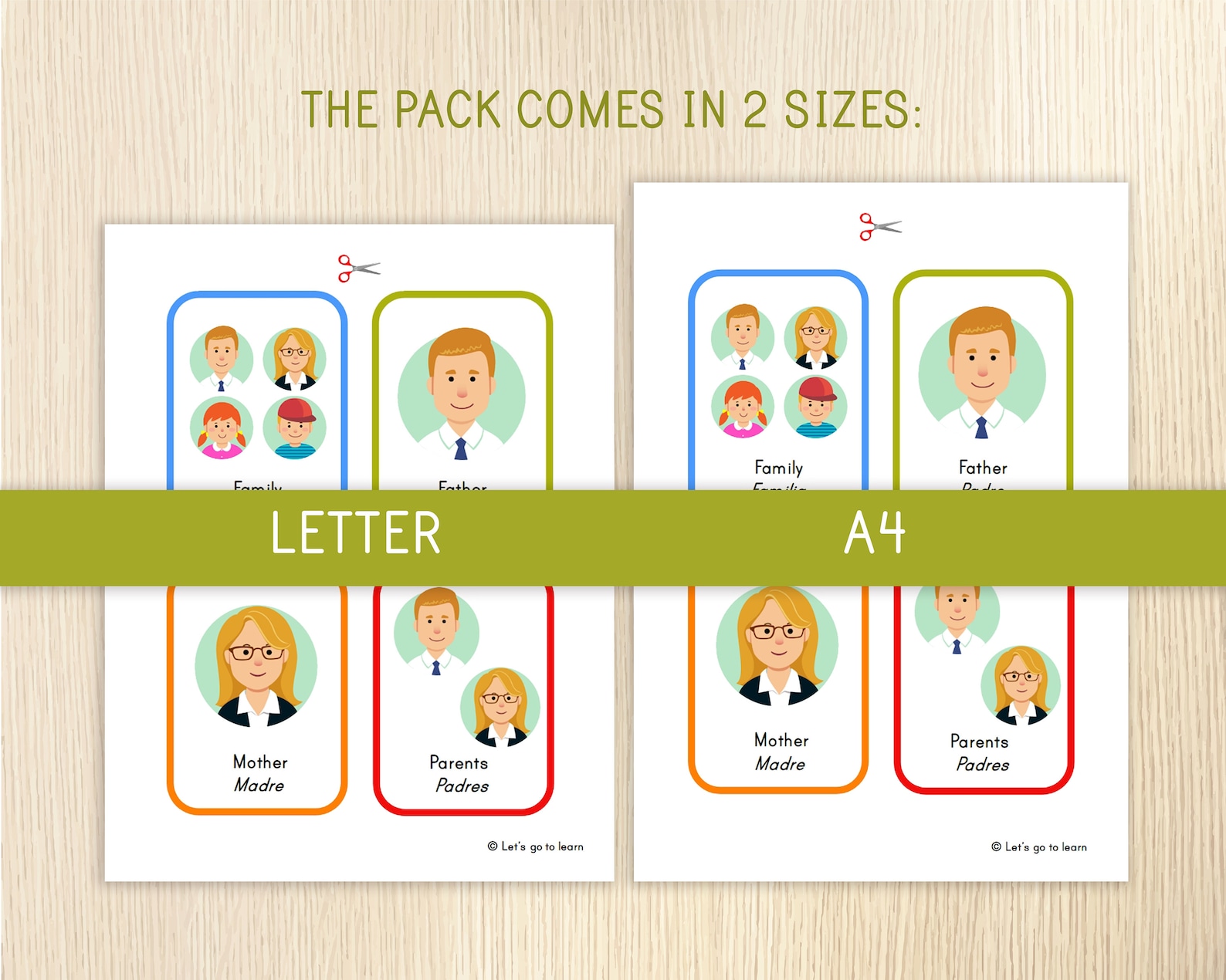 English & Spanish Family Flashcards, Bilingual Cards, Set of 19 ...