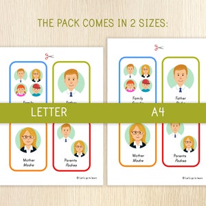 English & Spanish Family Flashcards, Bilingual Cards, Set of 19 ...