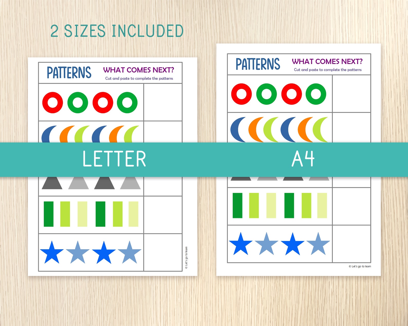 Pattern Worksheets What Comes Next Game Educational | Etsy