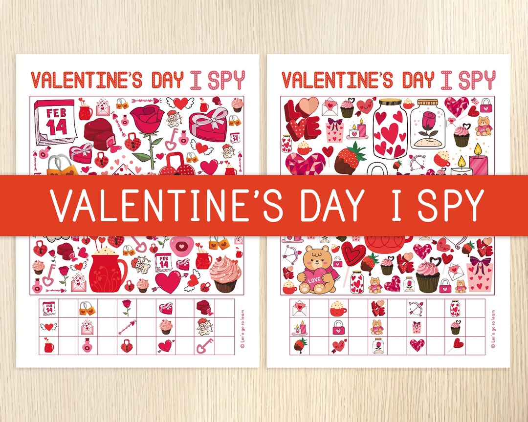 Valentine's Day I Spy , Valentine Game, Party Game, Activity for Kids ...