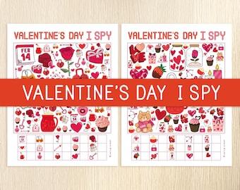 I Spy Valentines Day Printable Game for Kids Preschool - Etsy