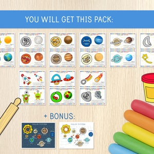 Space Playdough Mats, Play Doh Activity, Solar System Mat, Astronomy ...
