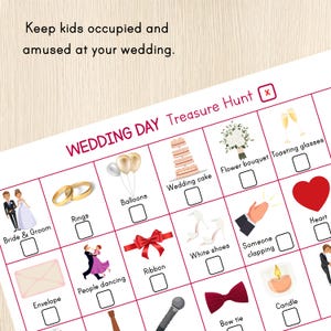 Wedding Treasure Hunt for Kids, Wedding Scavenger Hunt, Wedding ...