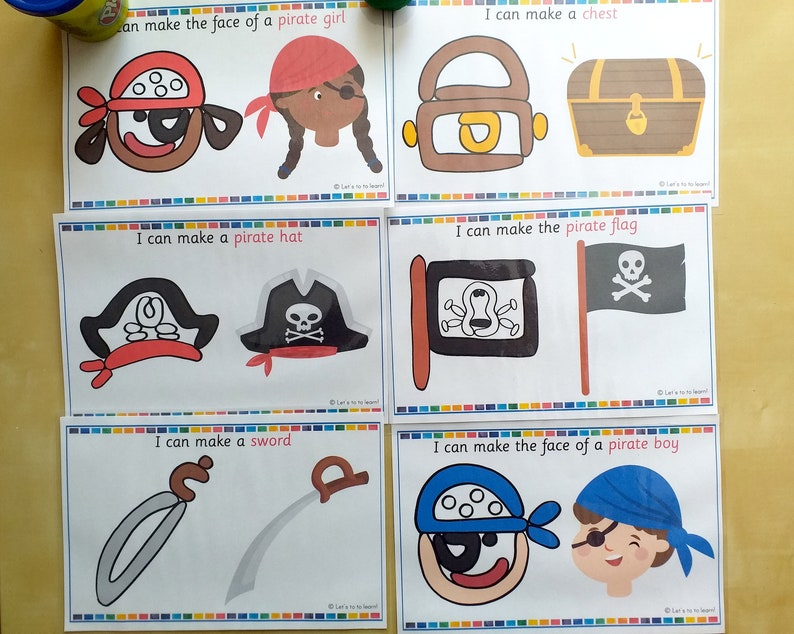 Pirates Playdough Mats, Play Doh, Preschool, Kindergarten Activity ...