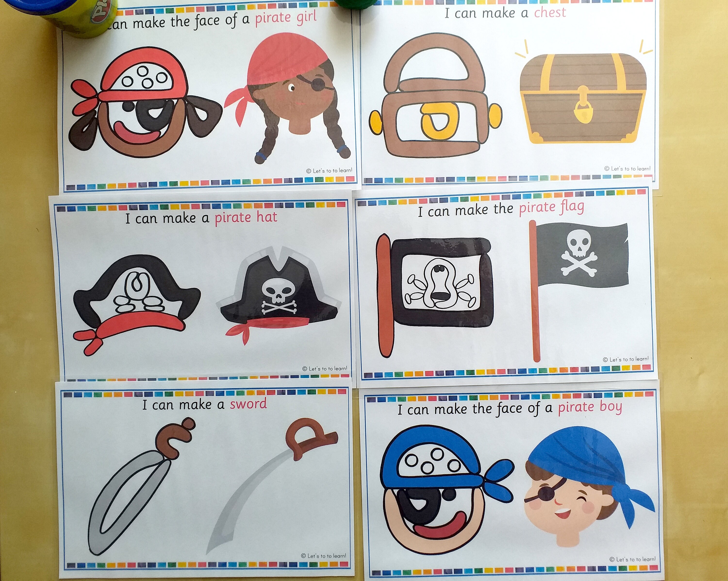 Pirates Playdough Mats, Play Doh, Preschool, Kindergarten Activity ...