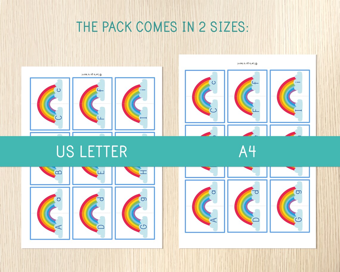 Rainbow Letter Matching Game ABC Puzzles Preschool - Etsy