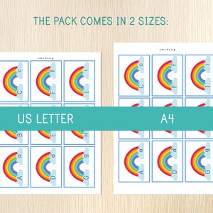Rainbow Letter Matching Game, ABC Puzzles, Preschool, Kindergarten ...
