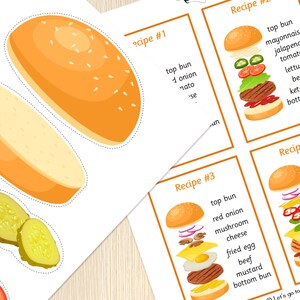 Build a Burger Game, Pretend Play, Toddler, Preschool, Learning ...