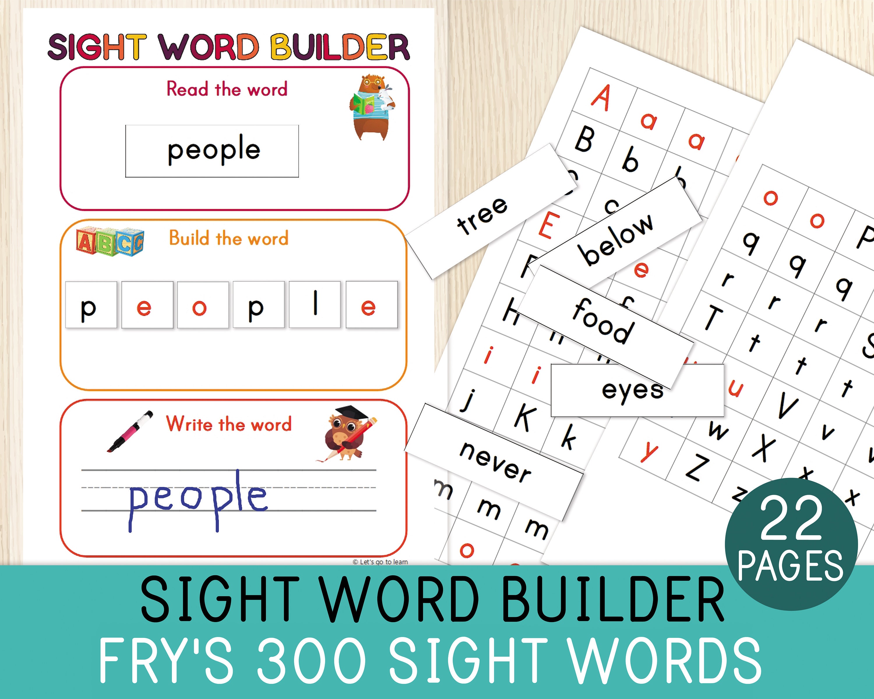 Sight Word Builder Fry's 300 Sight Words Pre-k | Etsy Australia