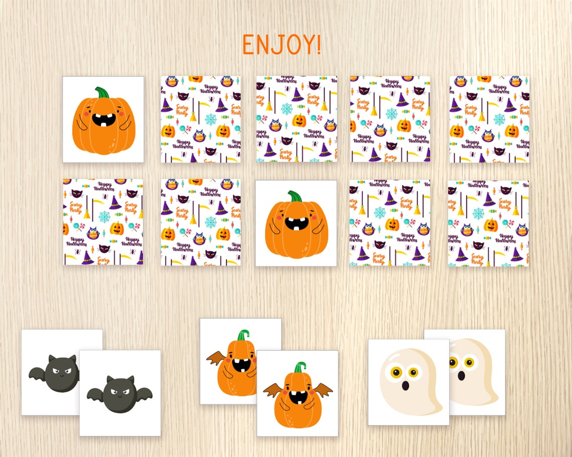 Halloween Memory Game Printable Halloween Matching Game | Etsy