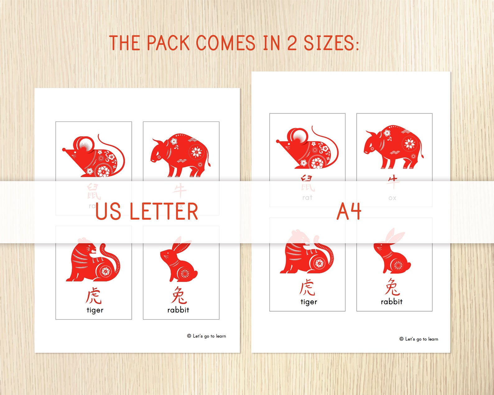 Chinese Zodiac Animals - Chinese Mandarin& English - Bilingual, Three ...