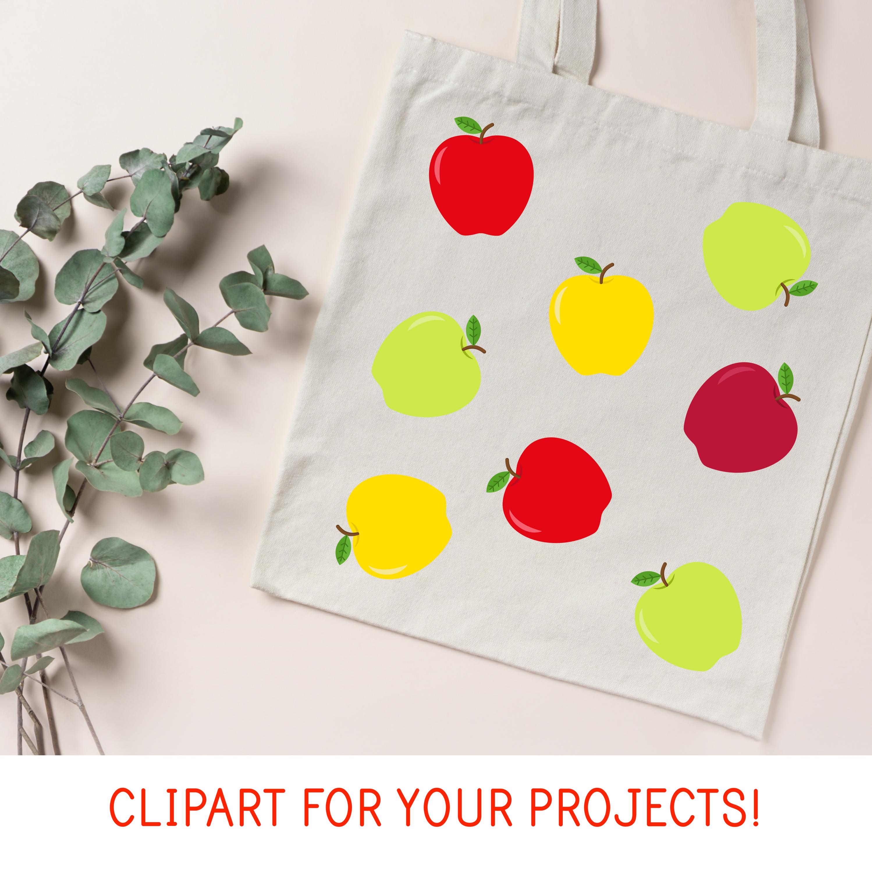 Apple Clipart Bundle - PNG Images - Flat Style - Fall, Autumn, Harvest ...