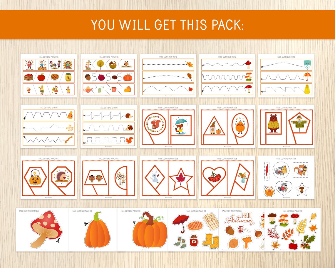 Autumn Cutting Practice, Fall Scissor Strips, Preschool Scissor Skills ...