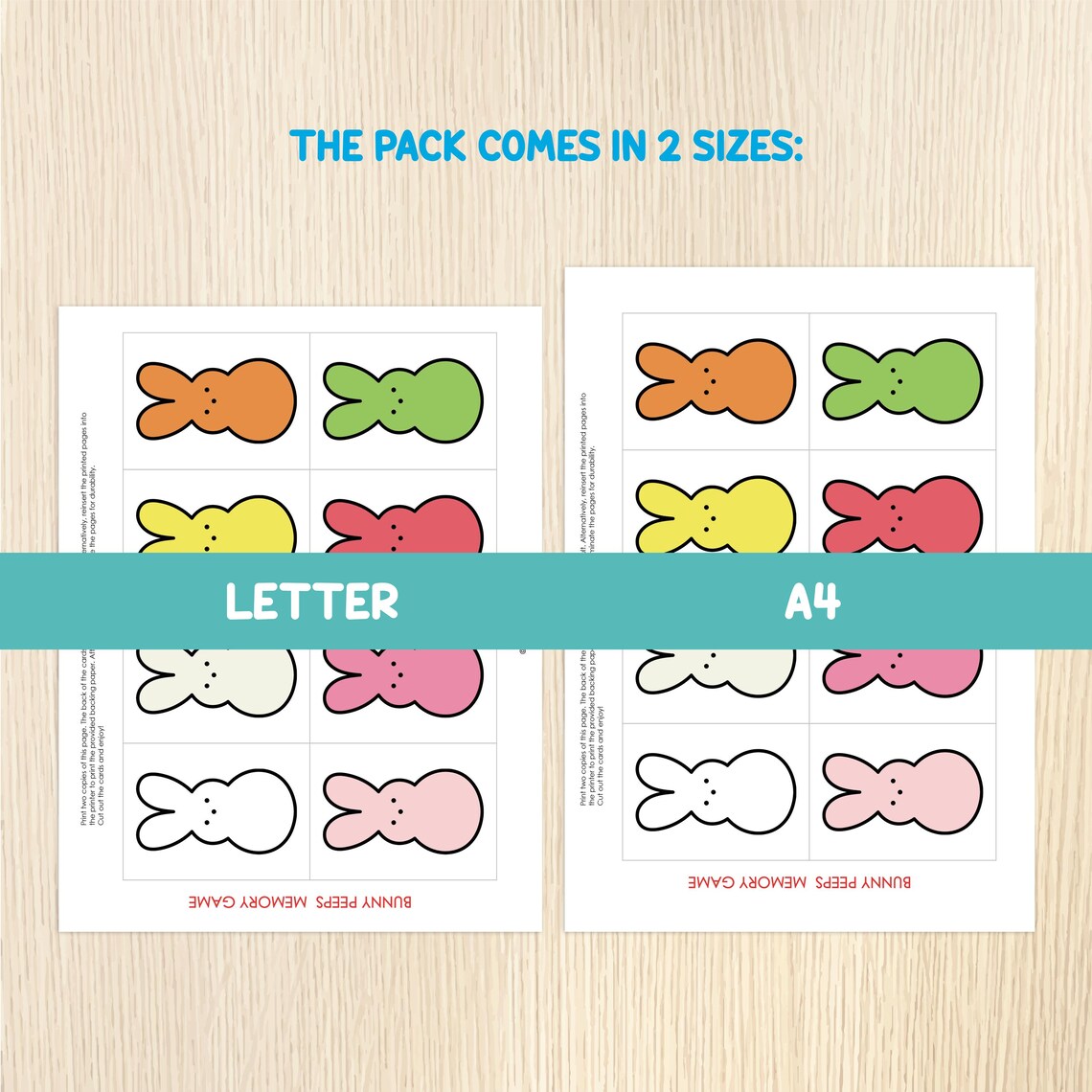Bunny Peeps Memory Game - Easter Matching Activity - Easter Rabbit Game ...