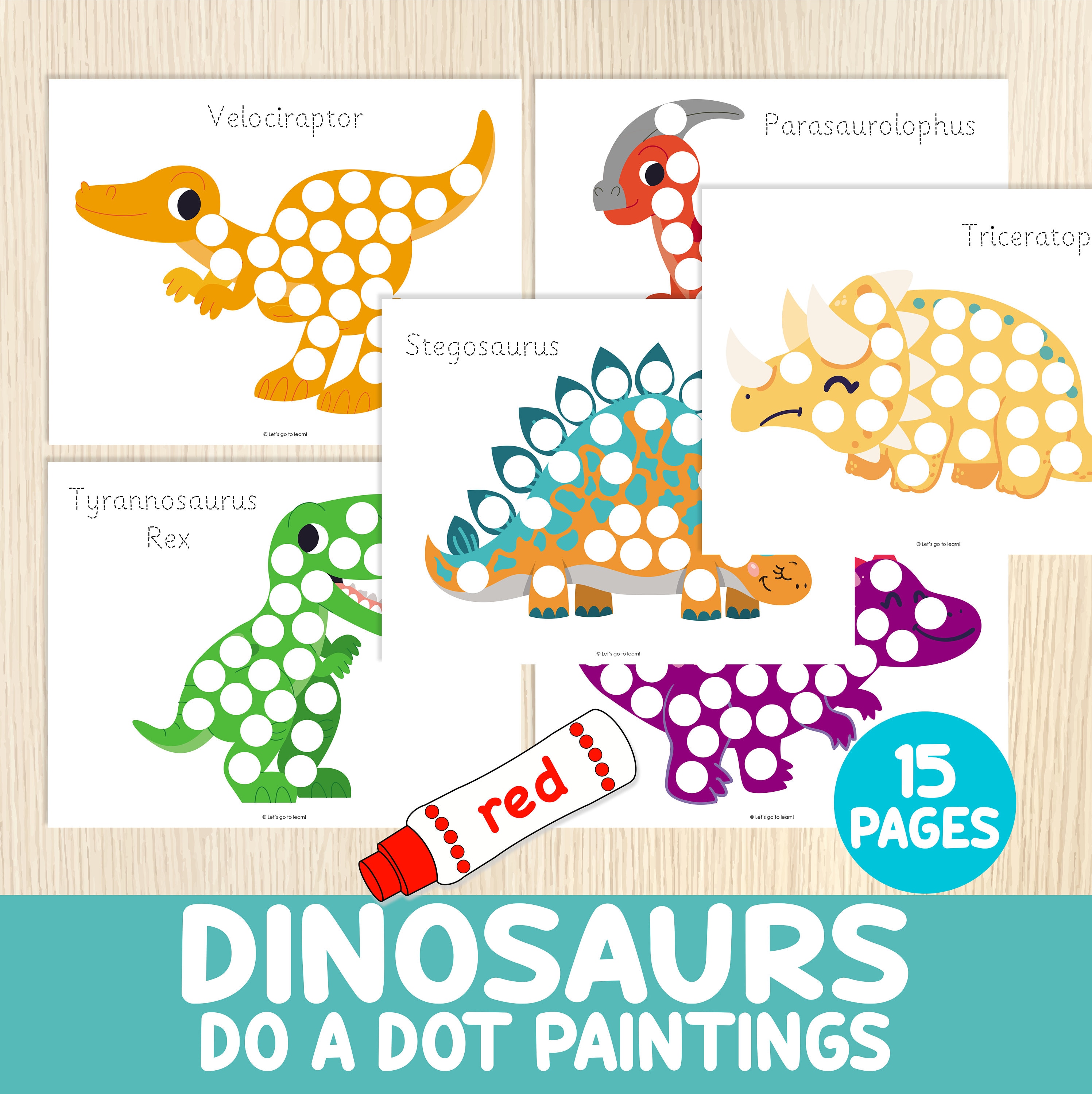 Dinosaur Do a Dot Paintings, Dot Markers, Fine Motor Skills Activity ...