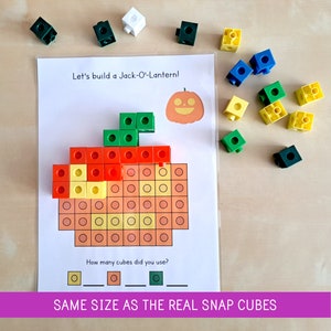 Halloween Snap Cubes Mats, Connecting Cubes Task Cards, Preschool ...