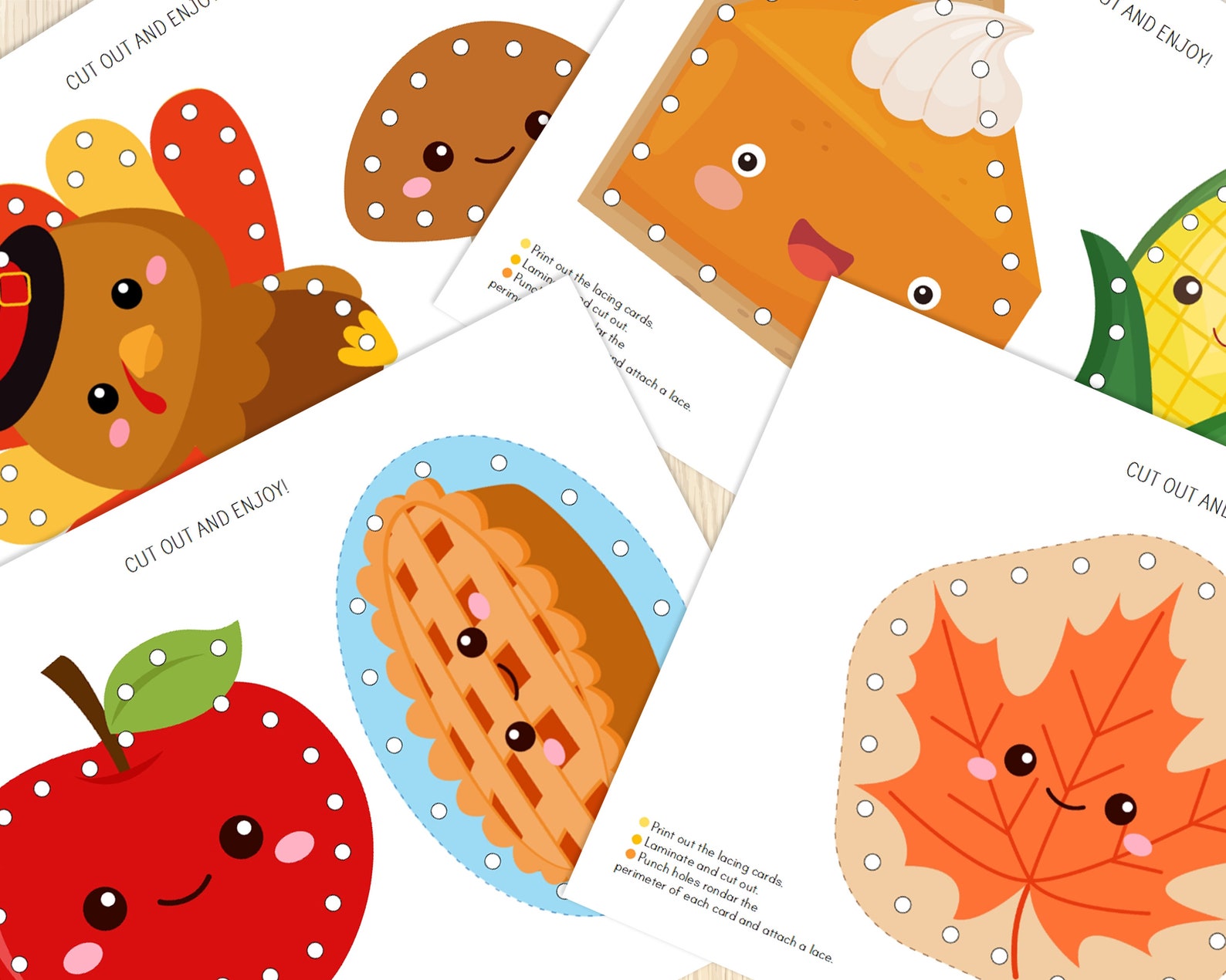 Fall Lacing Cards, Preschool Fine Motor Skill Activity, Fall Toddler ...