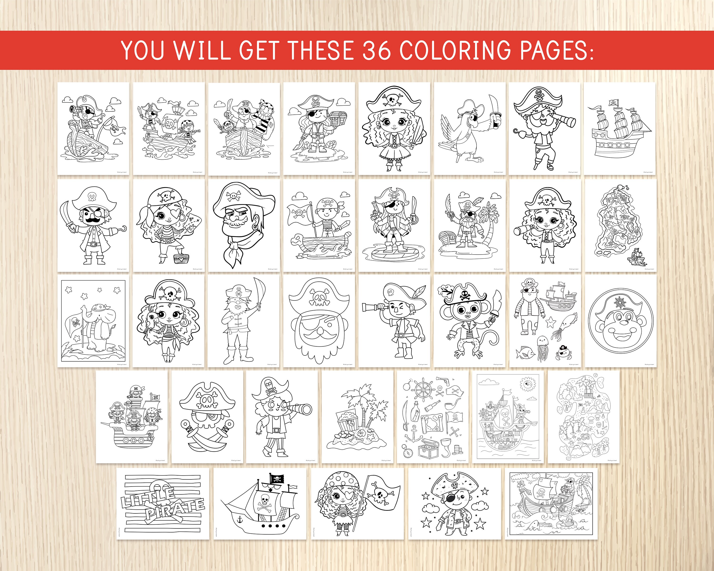 Pirates Coloring Pages, Pirates Birthday Party Activity, Coloring ...
