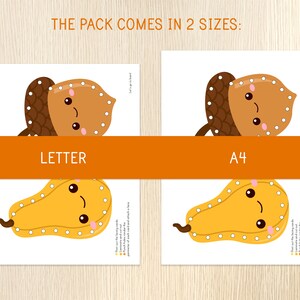 Fall Lacing Cards, Preschool Fine Motor Skill Activity, Fall Toddler ...