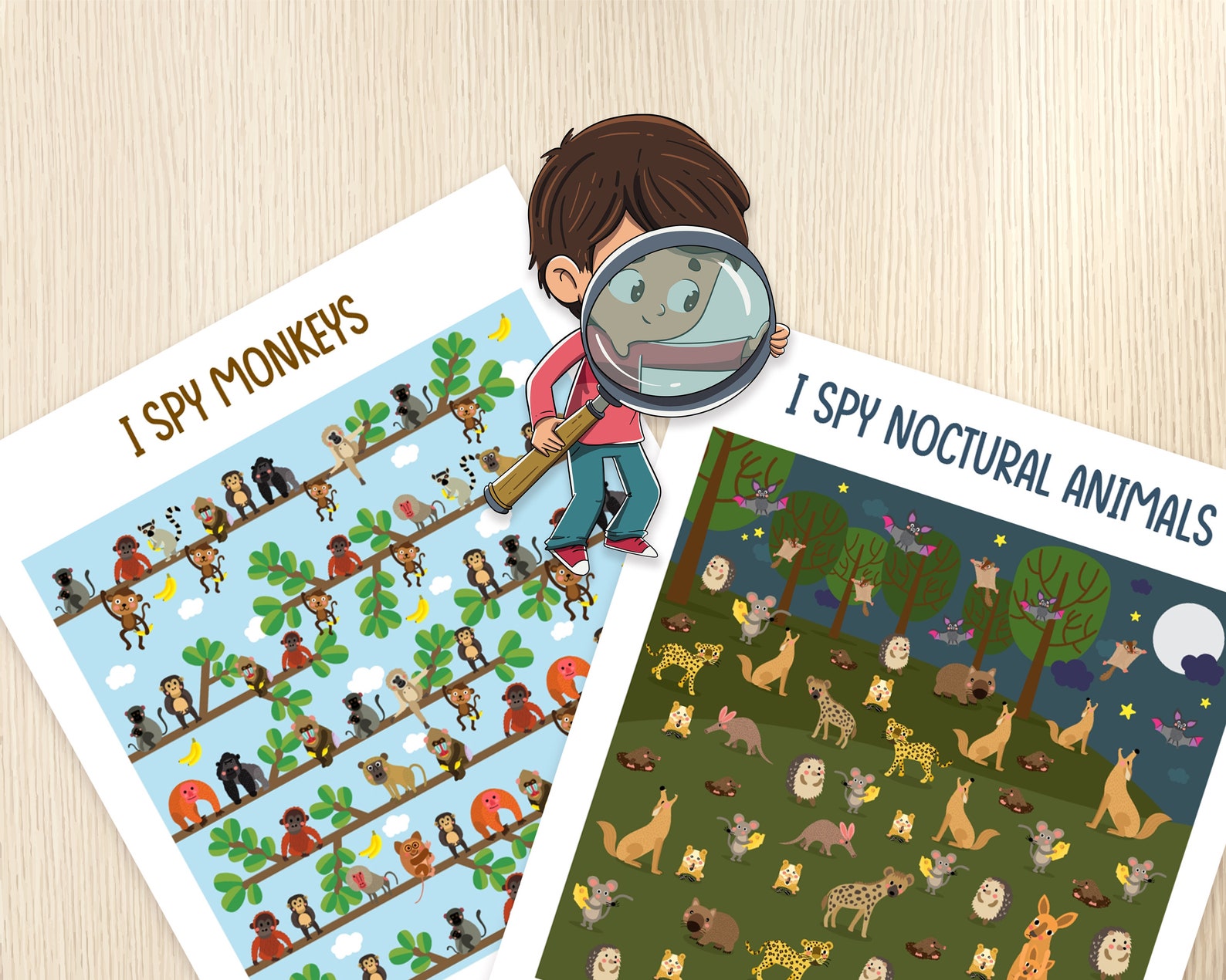 I Spy Animals 10 Seek and Find Games Counting Activity - Etsy