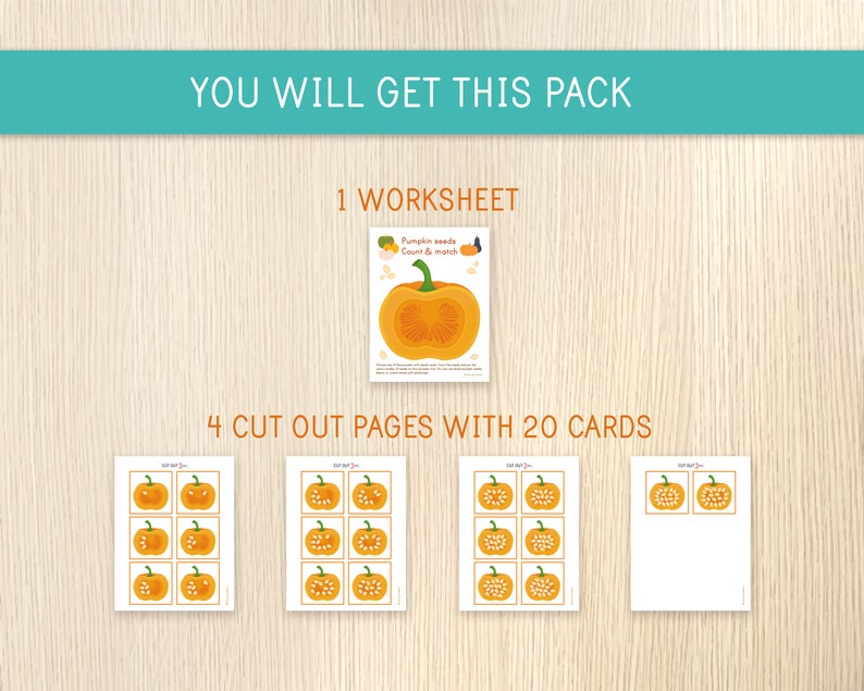 Pumpkin Seeds Count and Match Game Numbers 1-20 Fall - Etsy