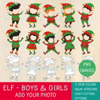 45 PNG, Christmas Elves Clipart Bundle, Cute Christmas Elves, Festive ...
