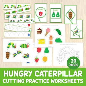 Very Hungry Caterpillar BUNDLE, Worksheets, Tracing, Cutting, Games ...