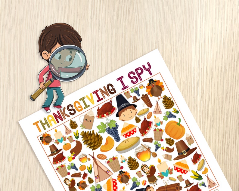 Thanksgiving I Spy, Seek and Find, Look and Find, Party Game ...