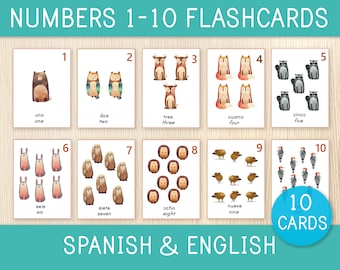 Spanish English Cards - Etsy