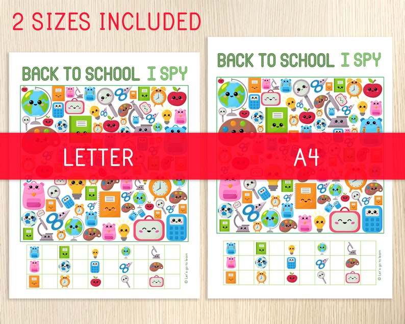 Back to School I Spy, Seek and Find, Look and Find,counting Activity, I ...