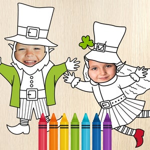 Leprechaun Boy & Girl Faceless, Add Your Photo Activity for Kids, Blank ...