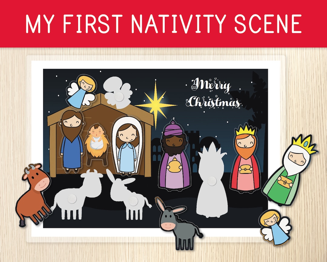 Nativity Scene for Kids, Christmas Scene, Epiphany Scene, Matching ...