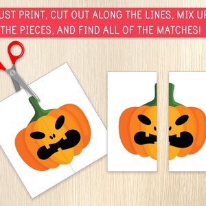 Pumpkin Matching Game - Halloween Matching Game - Halloween Activity ...