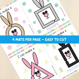 Easter Bunny Shapes Playdough Mats - Play Doh Activity - 20 Visual ...