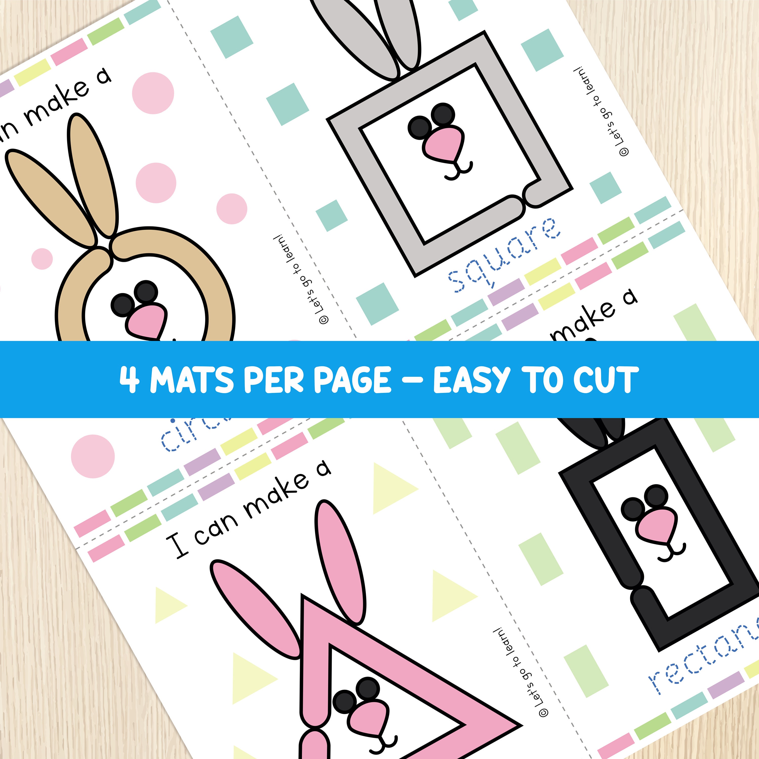 Easter Bunny Shapes Playdough Mats - Play Doh Activity - 20 Visual ...