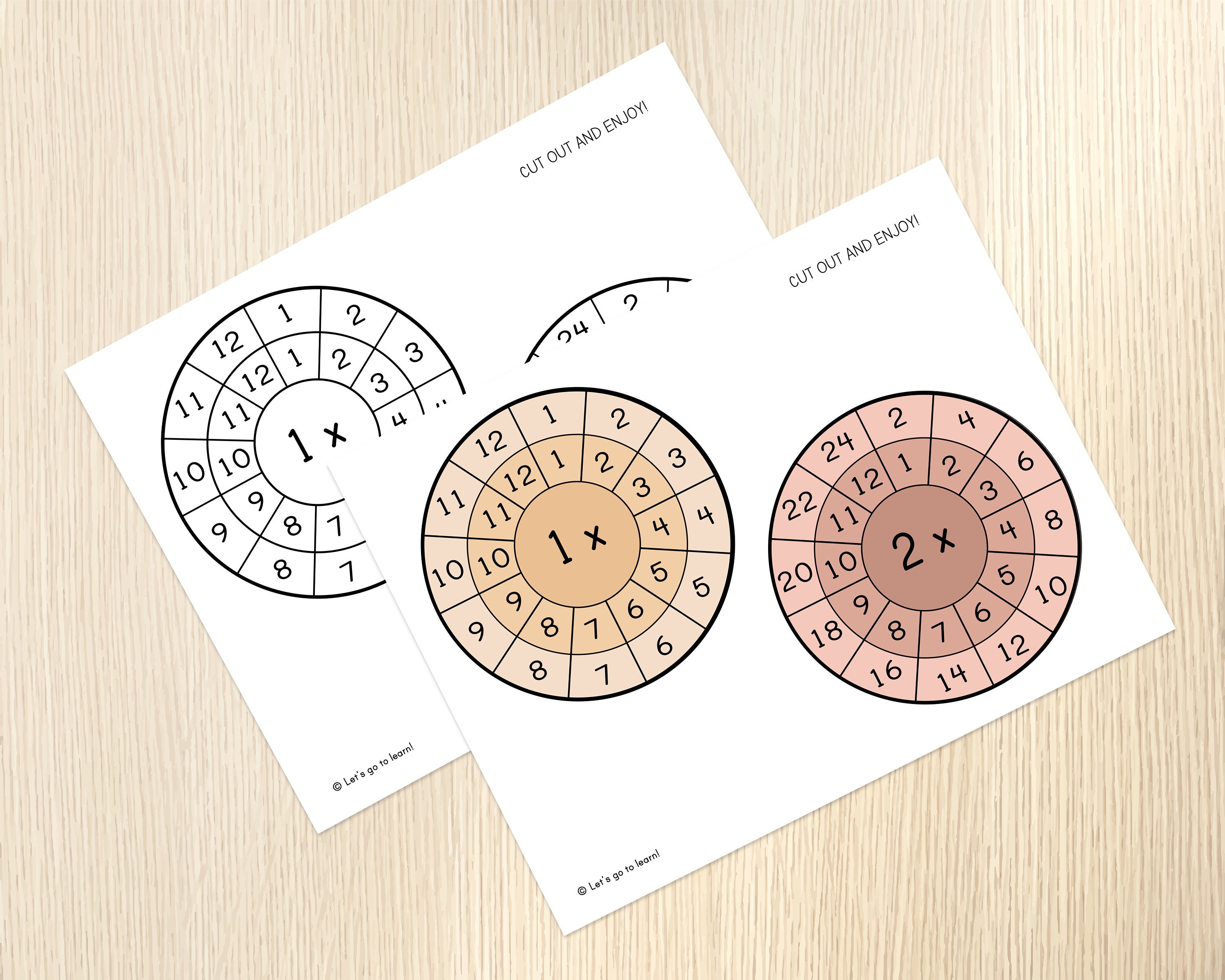 Multiplication Wheels and Worksheets, 1 to 12 Times Tables, Math ...