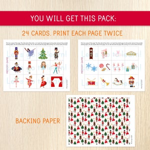 Nutcracker Ballet Memory Game, 24 Pairs, Matching Activity, Christmas ...